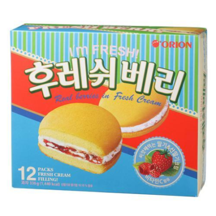 [오리온] 후레쉬베리 (336g/12p, 과일크림케이크)