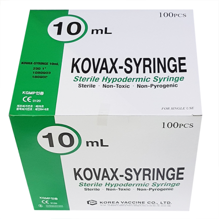 [한국백신] 일회용 주사기 10cc (23G, 1인치, 100개)