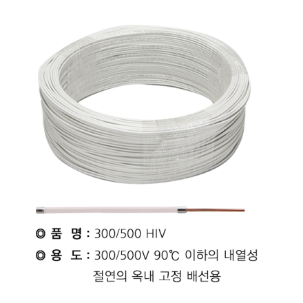 [시중품] HIV, IV 정품 (1.5SQ~6SQ) - HIV - 1.78MM(2.5SQ,300M) 백색
