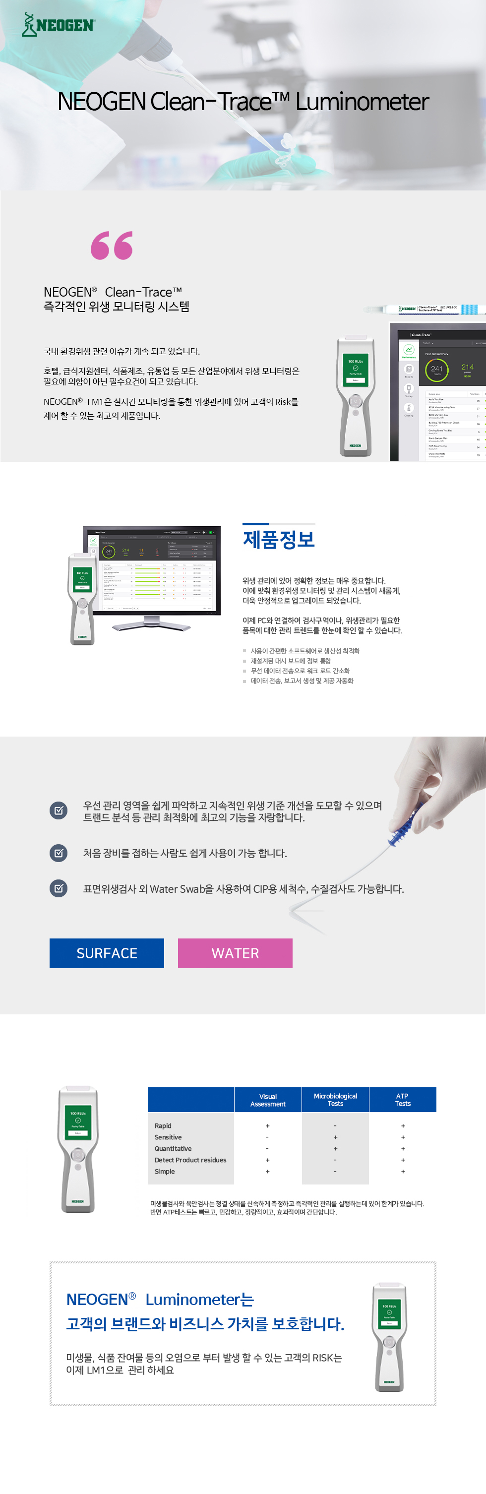 [NEOGEN] ATP 측정기기 10~15mol Clean-Trace™ ATP LM1